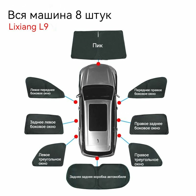 LiXiang Шторка солнцезащитная 50 см х 40 см, затемнение: 100%