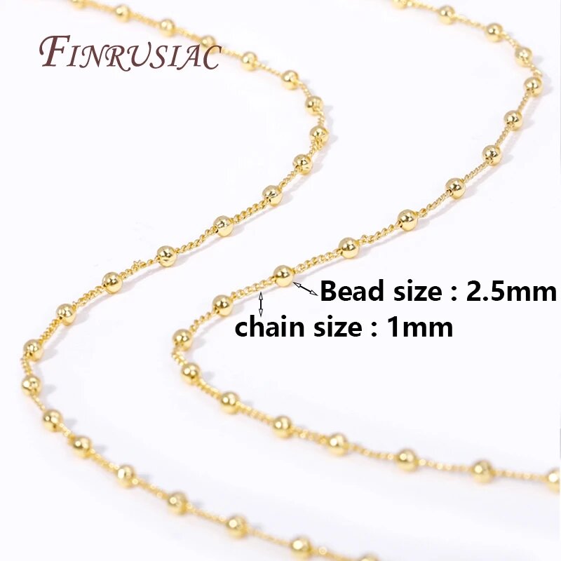 Цепочки для бижутерии FINRUSIAC, медные, позолоченные, 2,5 мм