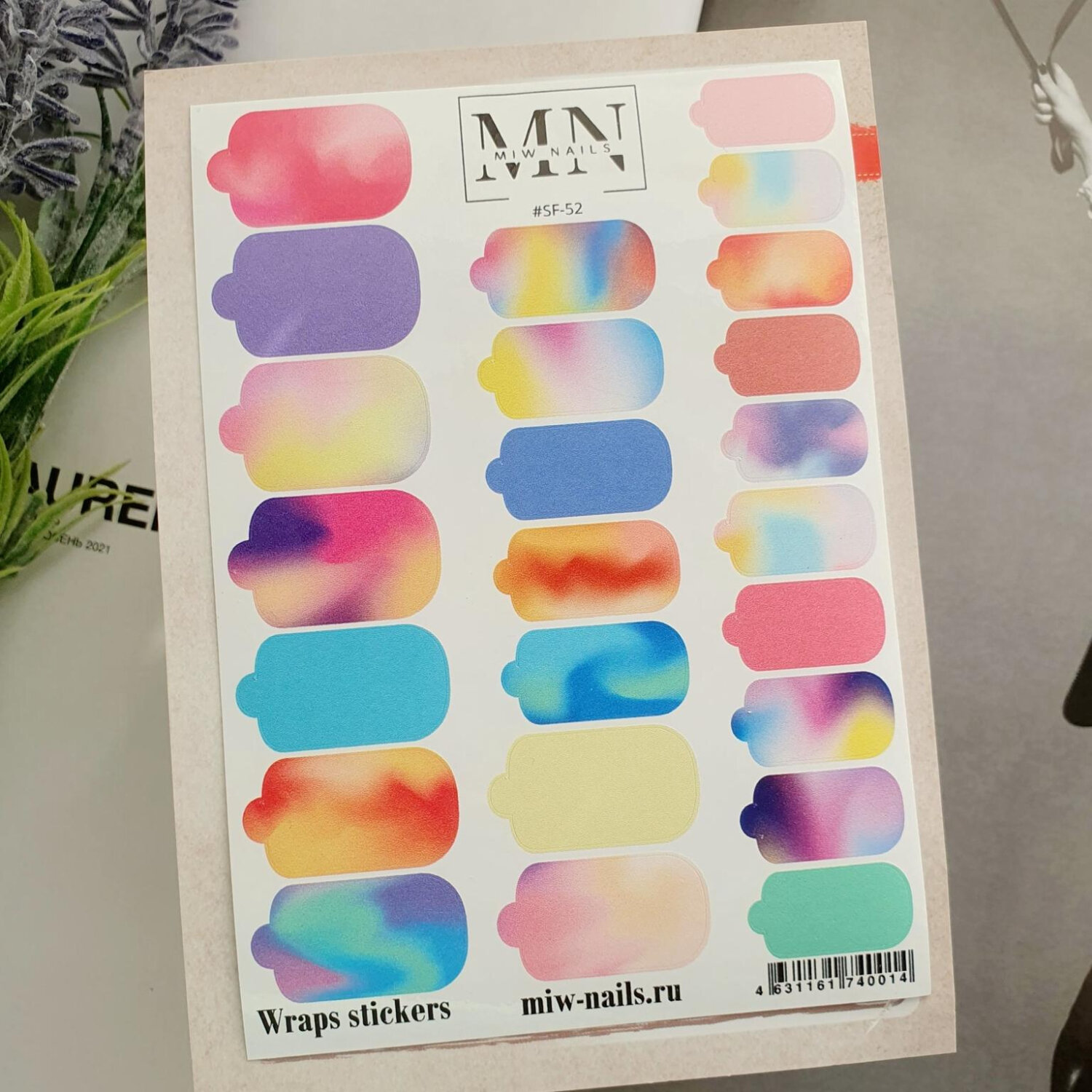 Пленки для дизайна ногтей Miw Nails Wraps stickers SF-52