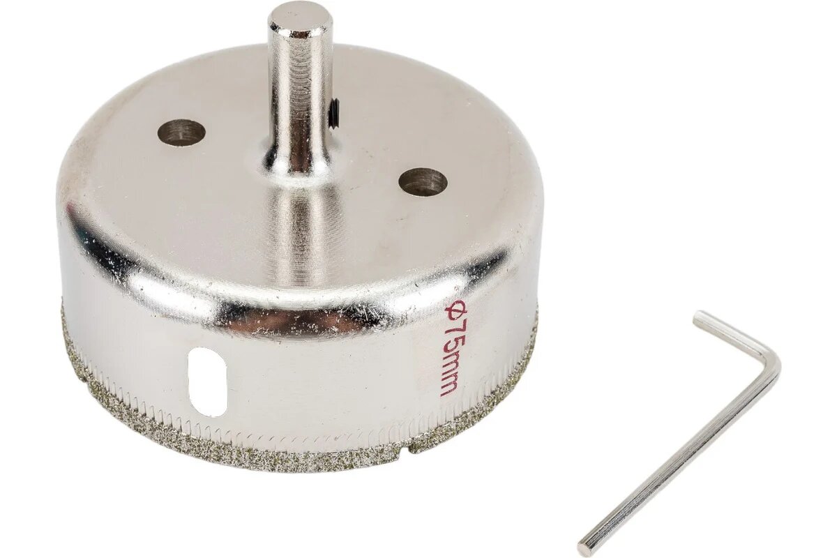 Росомаха 723075 алмазная коронка с центирующим сверлом керамогранита и керамики 75 мм