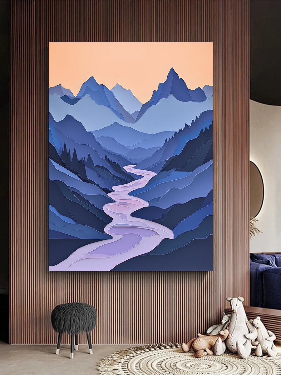 Пейзаж / природа, картина 3д / объемная, постер на холсте, 20х30 см, киригами