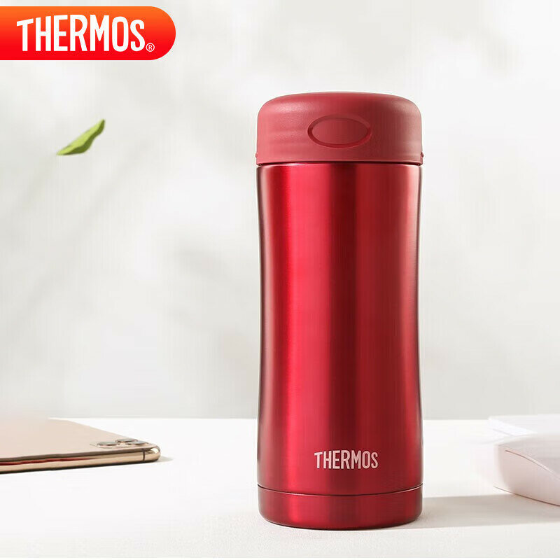 THERMOS Изолированный стеклянный стакан 400 мл из нержавеющей стали для женщин в офис Стиль：400 мл Красный