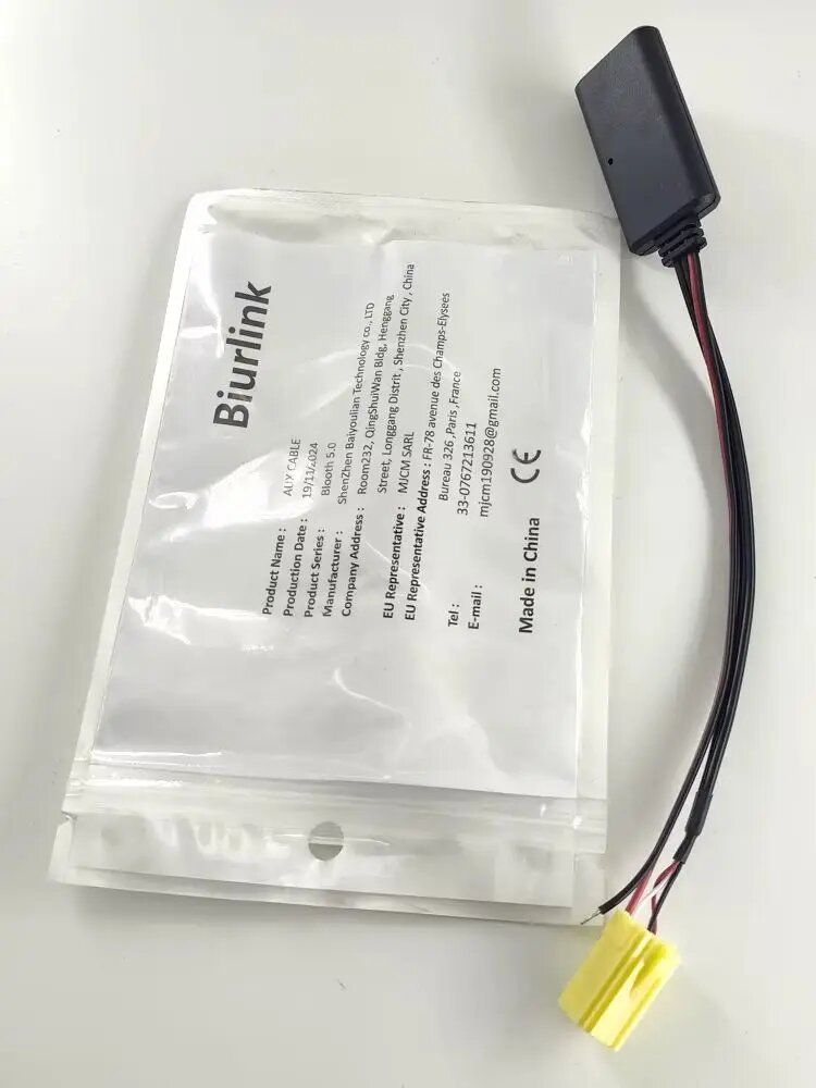 Biurlink для Fiat Grande Punto Alfa Stereo MINI ISO 6-контактный Bluetooth аудиоадаптер радио Bluetooth AUX-IN проводка