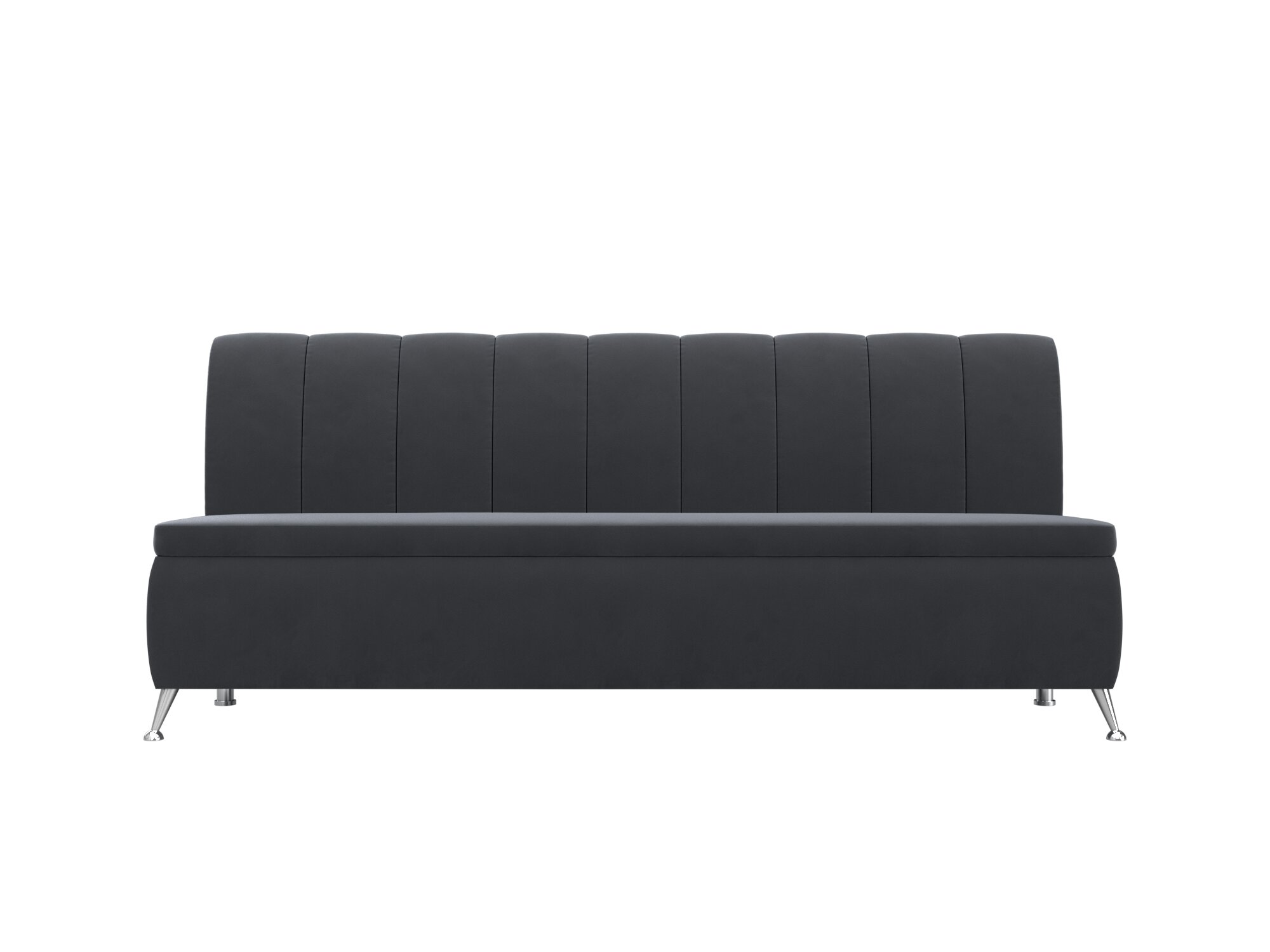 Диван кухонный прямой Кантри, 3-местный, размер: 182х88х57см, велюр, серый