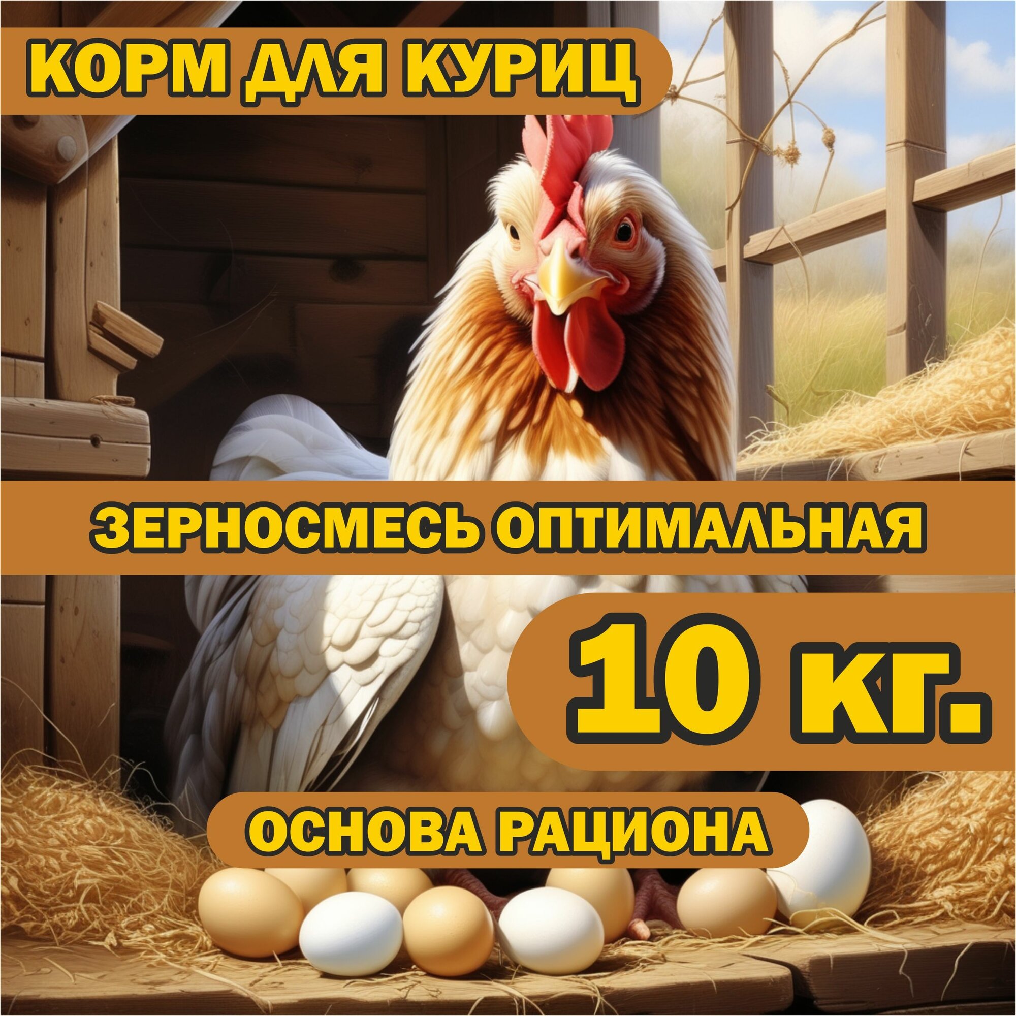 Корм для куриц 10 кг. оптимальный, зерносмесь