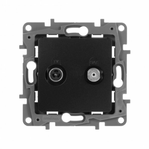 2 шт. Legrand Etika Антрацит Розетка TV/SAT 2-х кабельная, 672657