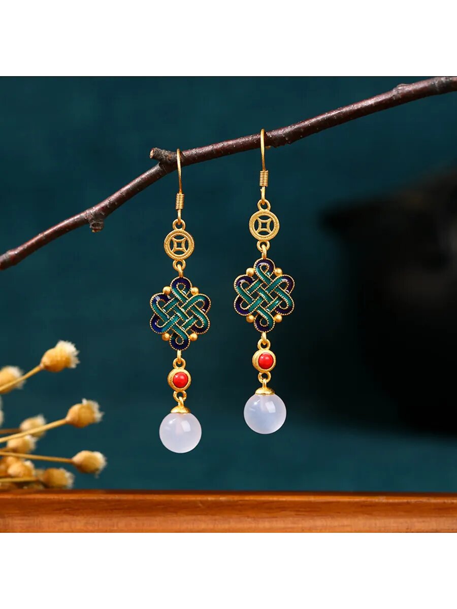 Серьги, искусственный камень