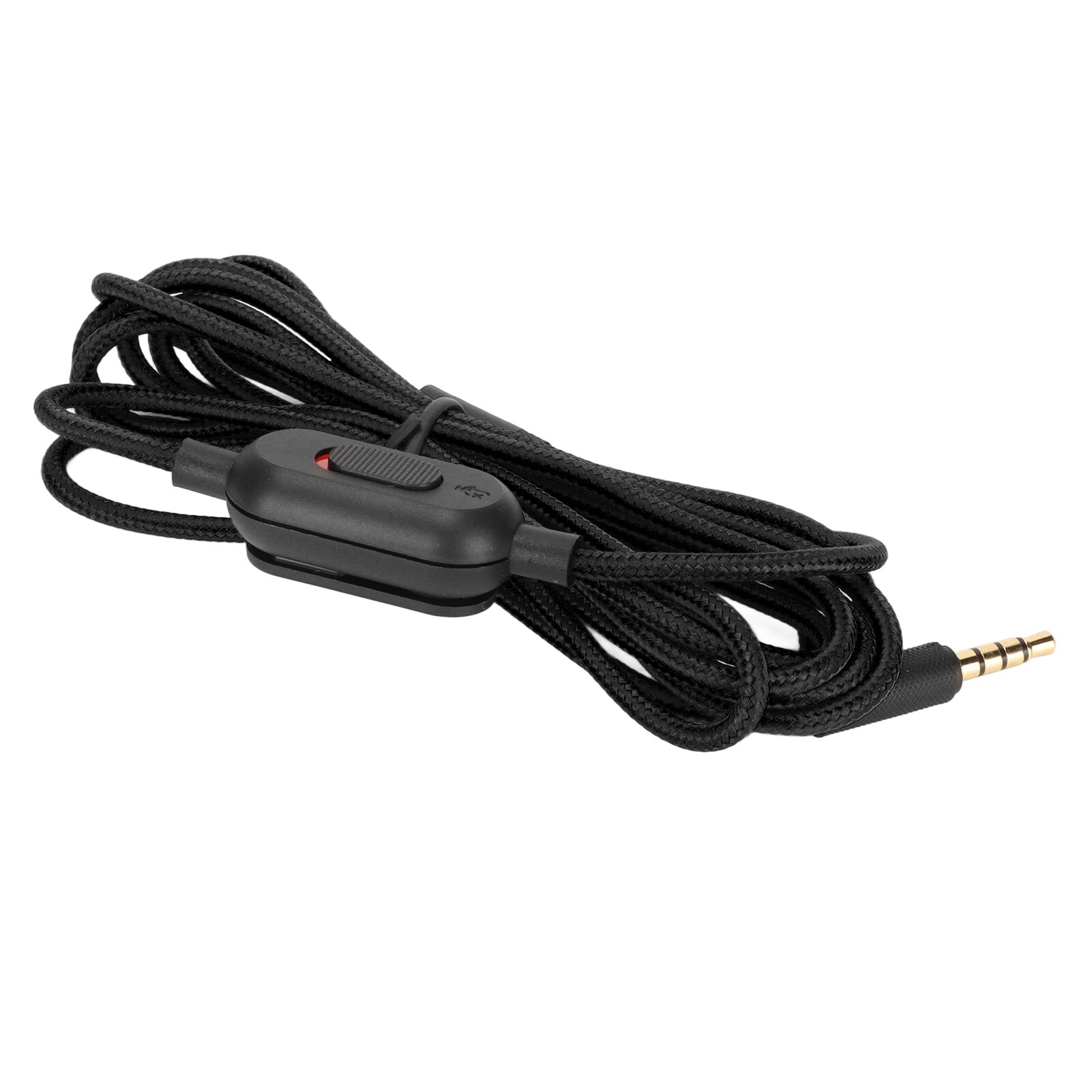 Кабель для игровых наушников с тканевой оболочкой, регулятором громкости и кнопкой отключения микрофона для Logitech G Pro G Pro X G433 G233 Синий, длина 200см/6.6ft, материал PVC и медь без кислорода, 1 шт.