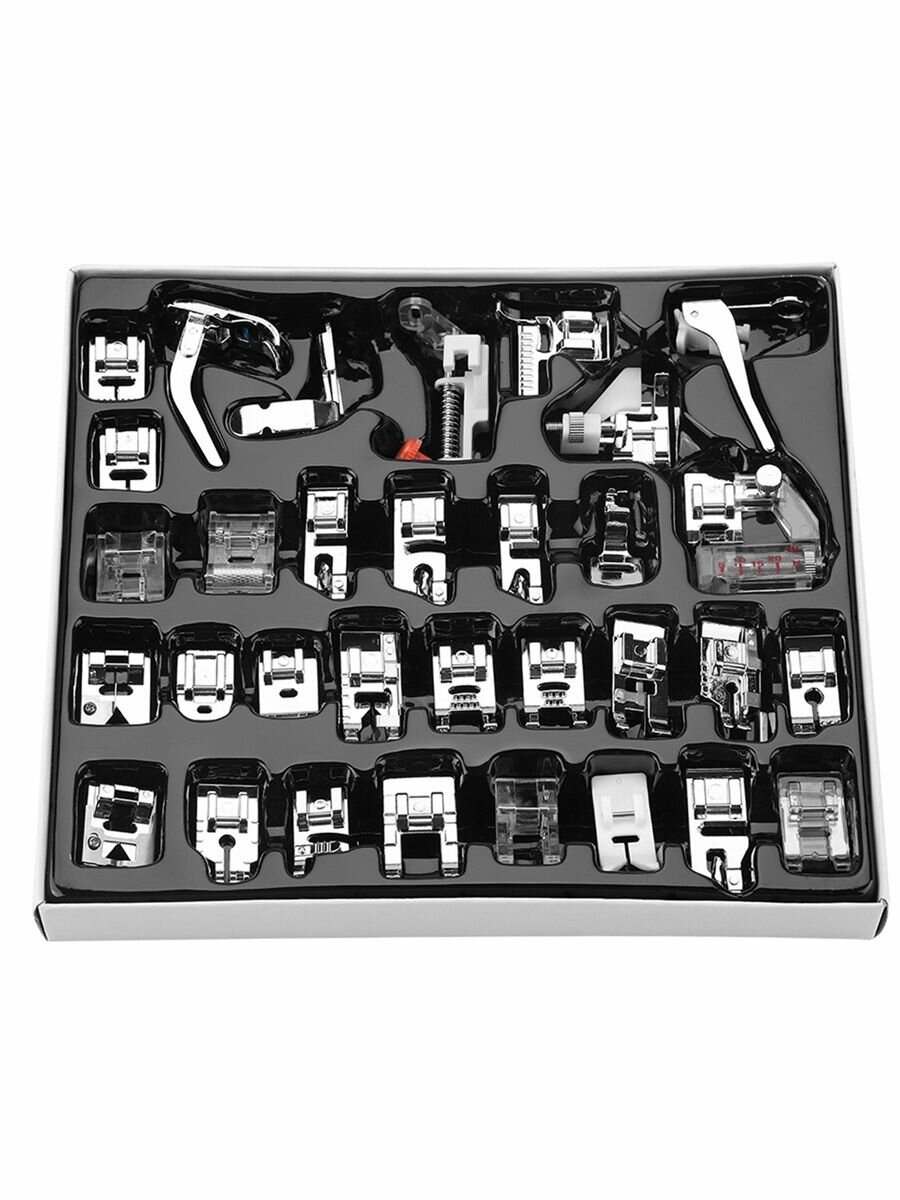 Набор аксессуаров для бытовой швейной машины, 32 шт./компл, прижимные лапки для ходьбы, прижимные лапки для удобного шитья, прочная металлическая конструкция, идеально подходит для домашнего шитья