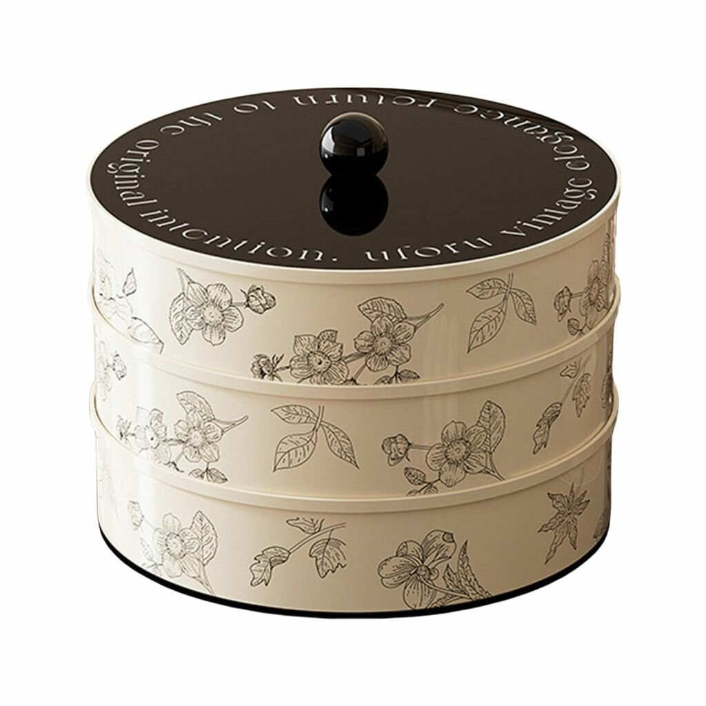 Посуда, Ретро корзина для сладостей с разделениями - белая - три уровня