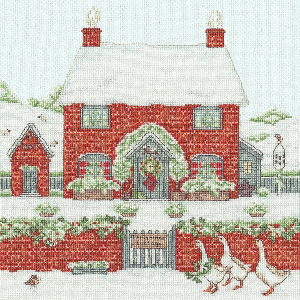 Набор для вышивания Bothy Threads "Christmas Cottage", канва, мулине
