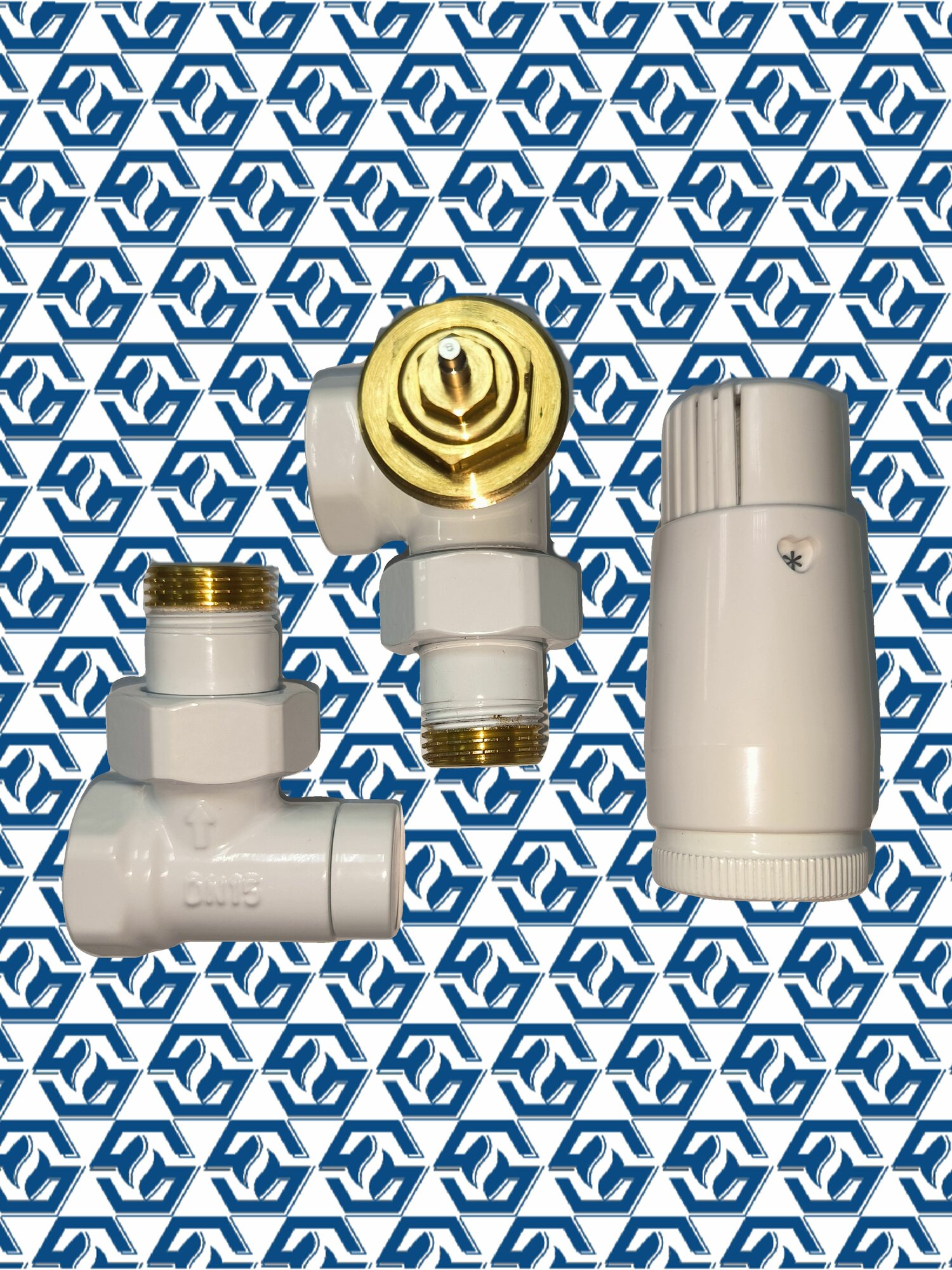 Комплект трехосевые левый HS Deluxe DN15 ВН1/2 x НР1/2 с термостатической головой RAL 9016