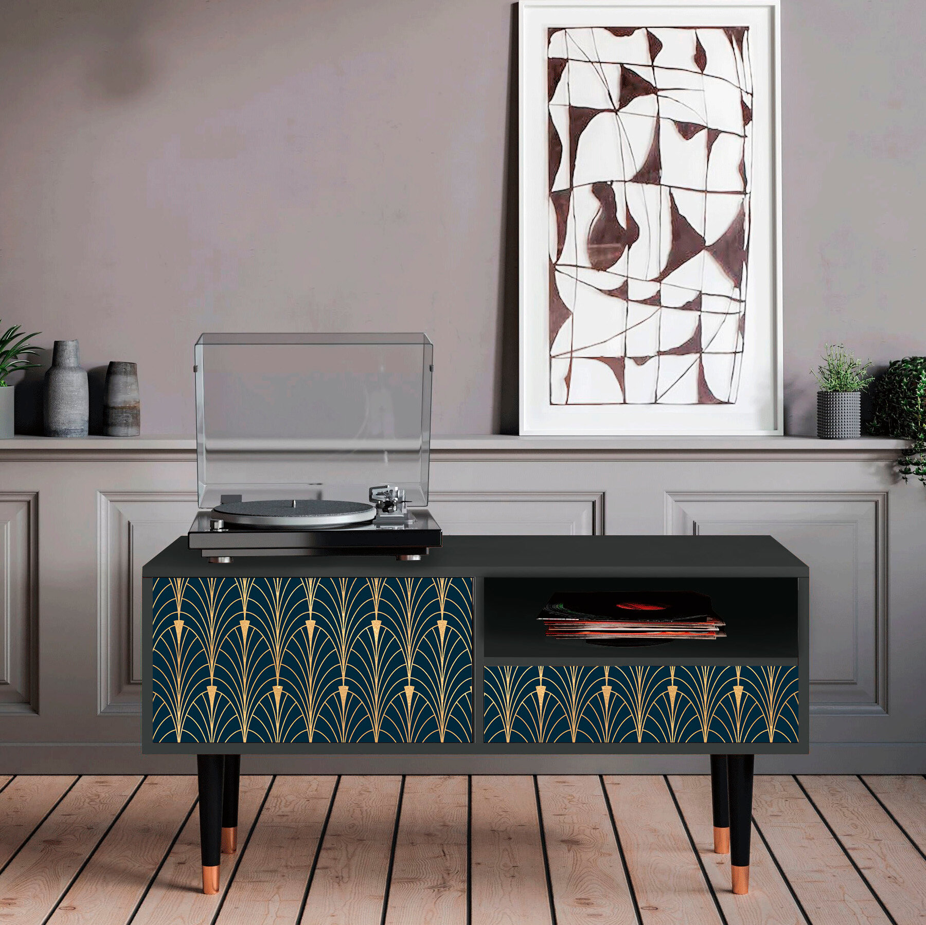 ТВ-Тумба - STORYZ - T3 Flower of the Nile, Размер - 115 x 59 x 48 см, Цвет корпуса - , Антрацит