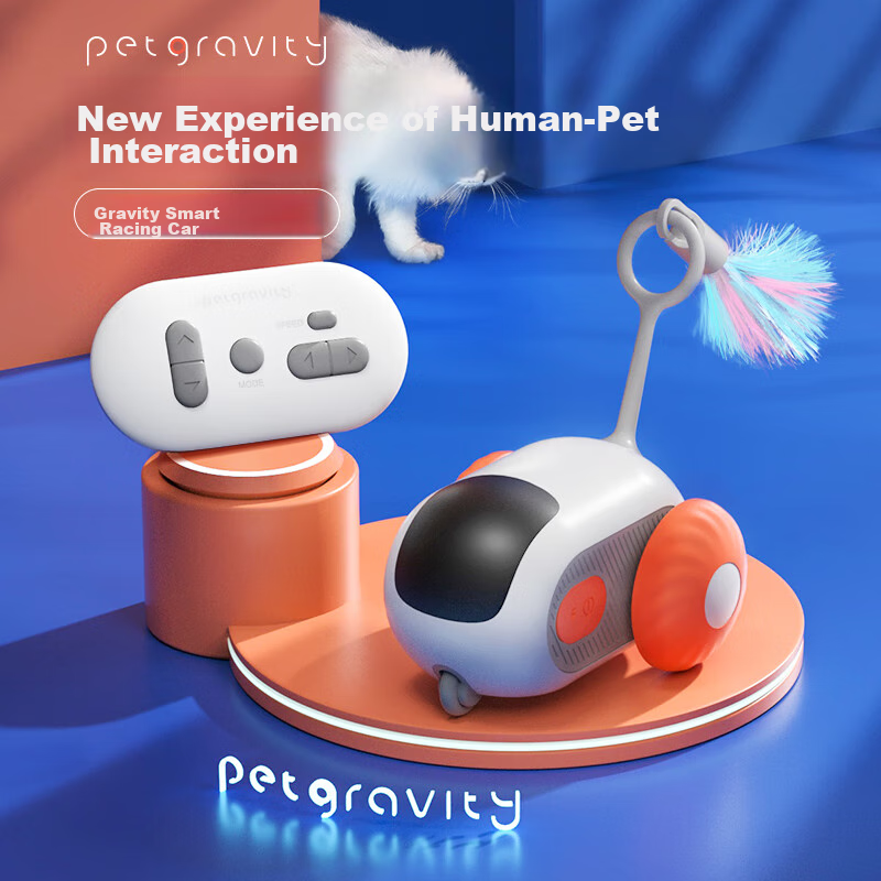 PetGravity Smart Remote Control Running Car for Pets, Automatic Self-Entertaining Boredom Relief Cat Toy Gravity Remote Control Car