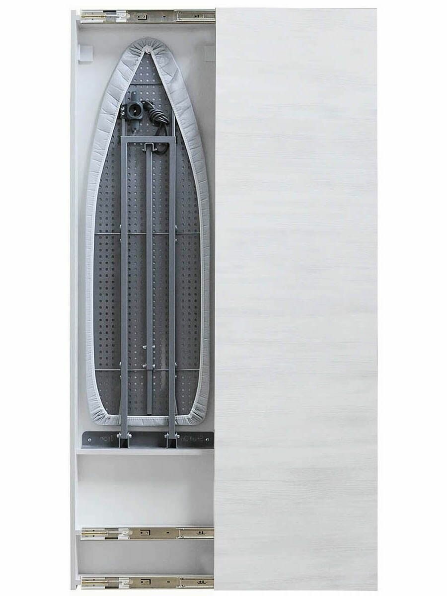 Встроенная гладильная доска без зеркала Айрон Бокс ЭКО Выбеленный дуб купе право