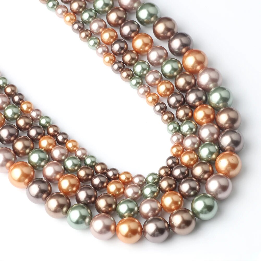 Натуральные жемчужные бусины LASOFAMIRE 15 дюймов 8mm 46pcs beads, Multicolor 8