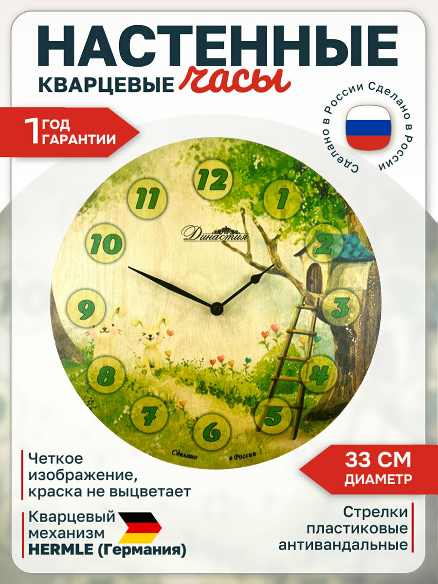 Часы настенные интерьерные бесшумные круглые детские для ребенка