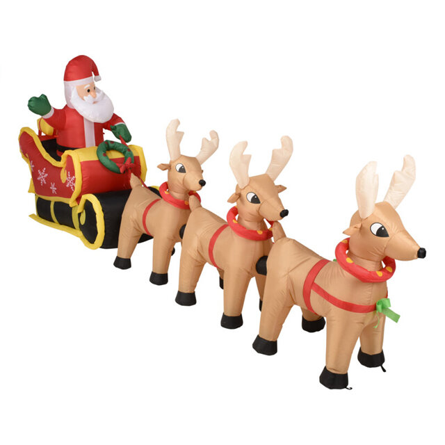 Надувная фигура Дед Мороз с оленями 340 см с подсветкой, IP44, Koopman, DH8991040