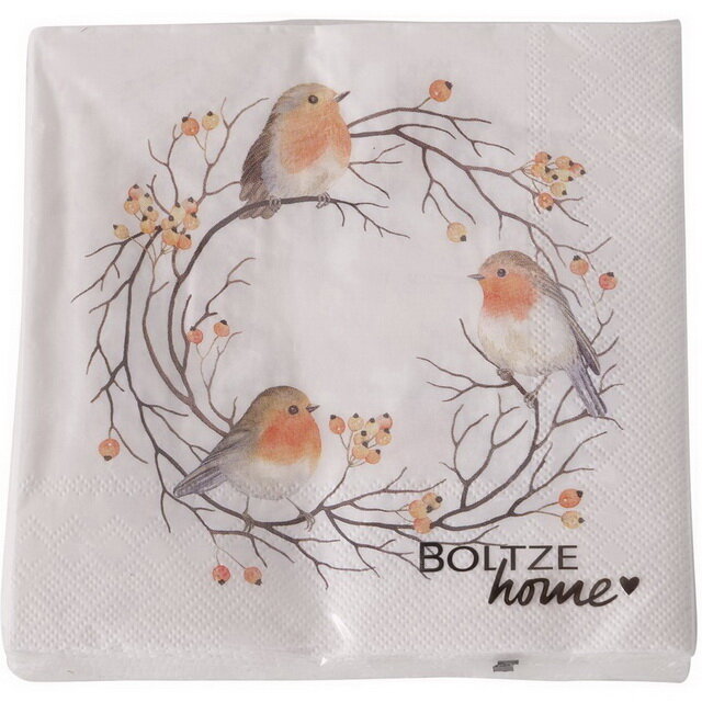 Бумажные салфетки Трио Снегирей 17*17 см, 20 шт, Boltze, 2025467-3