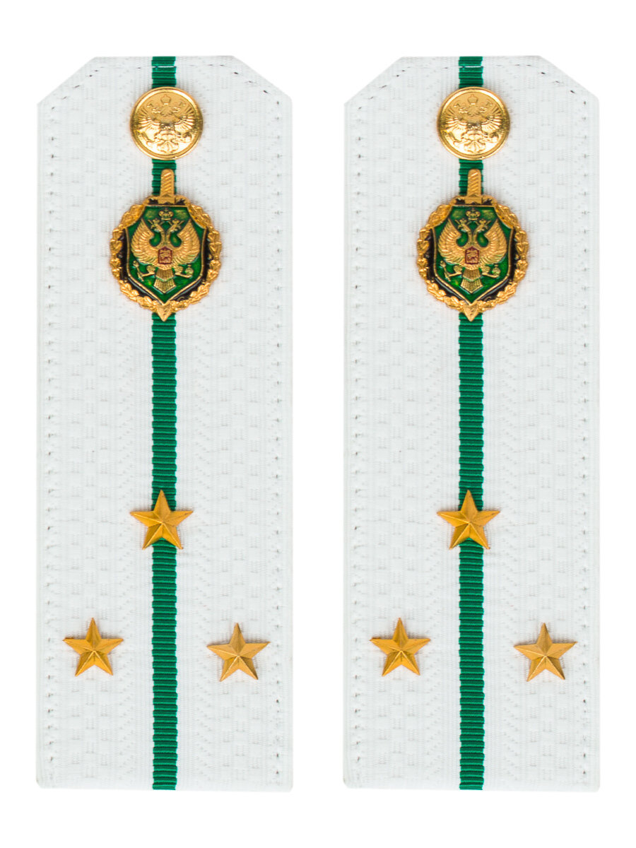 Погоны Пограничной службы Пс Фсб в сборе Картон белые звание Старший Лейтенант 14х5см