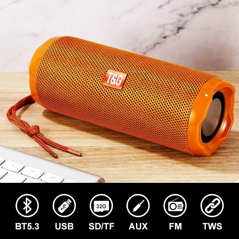 Портативная колонка, беспроводной бас-сабвуфер, водонепроницаемая наружная акустика, бумбокс, AUX TF USB стерео громкоговоритель, музыкальная шкатулка