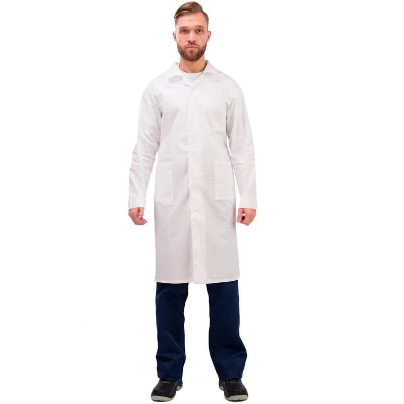 Халат рабочий КНР мужской, цвет белый, размер 60-62, на рост 182-188