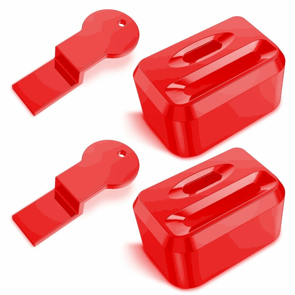 (2 шт) Устройство защиты от блокировки ремня безопасности-красный