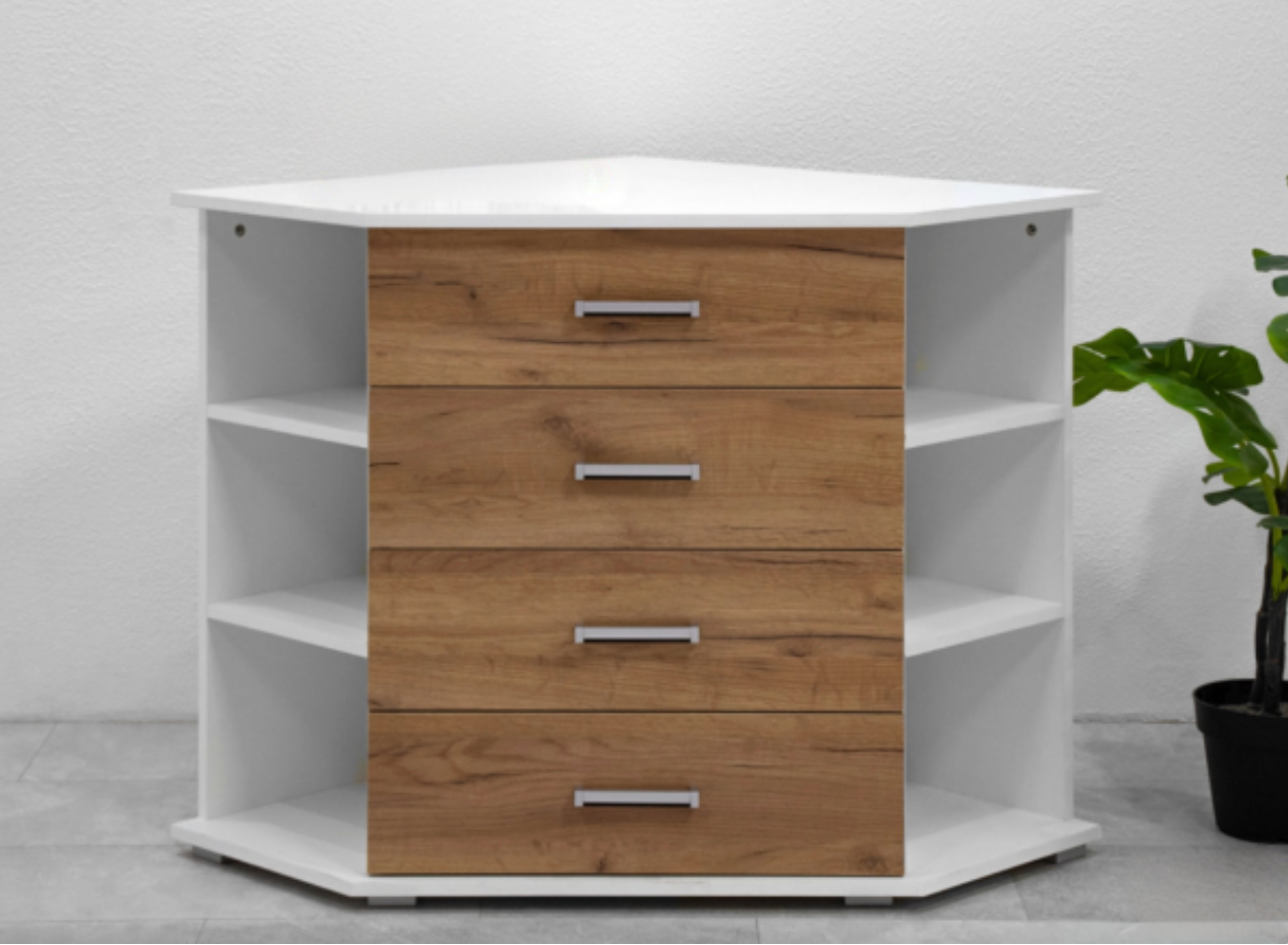 Комод Катрин 7 (770*790*770), белый/дуб крафт золотой