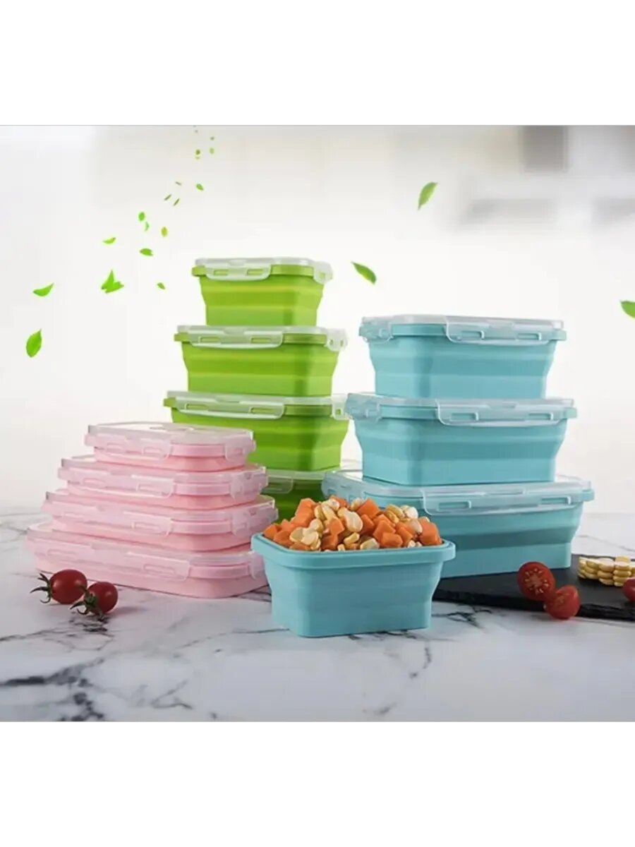 Складные силиконовые контейнеры для еды