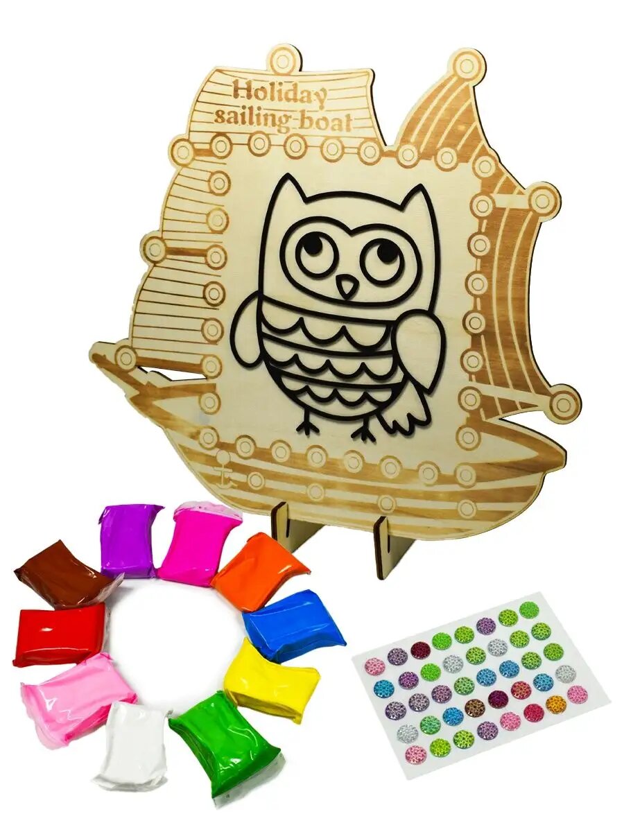 Аппликация пластилином со стразами