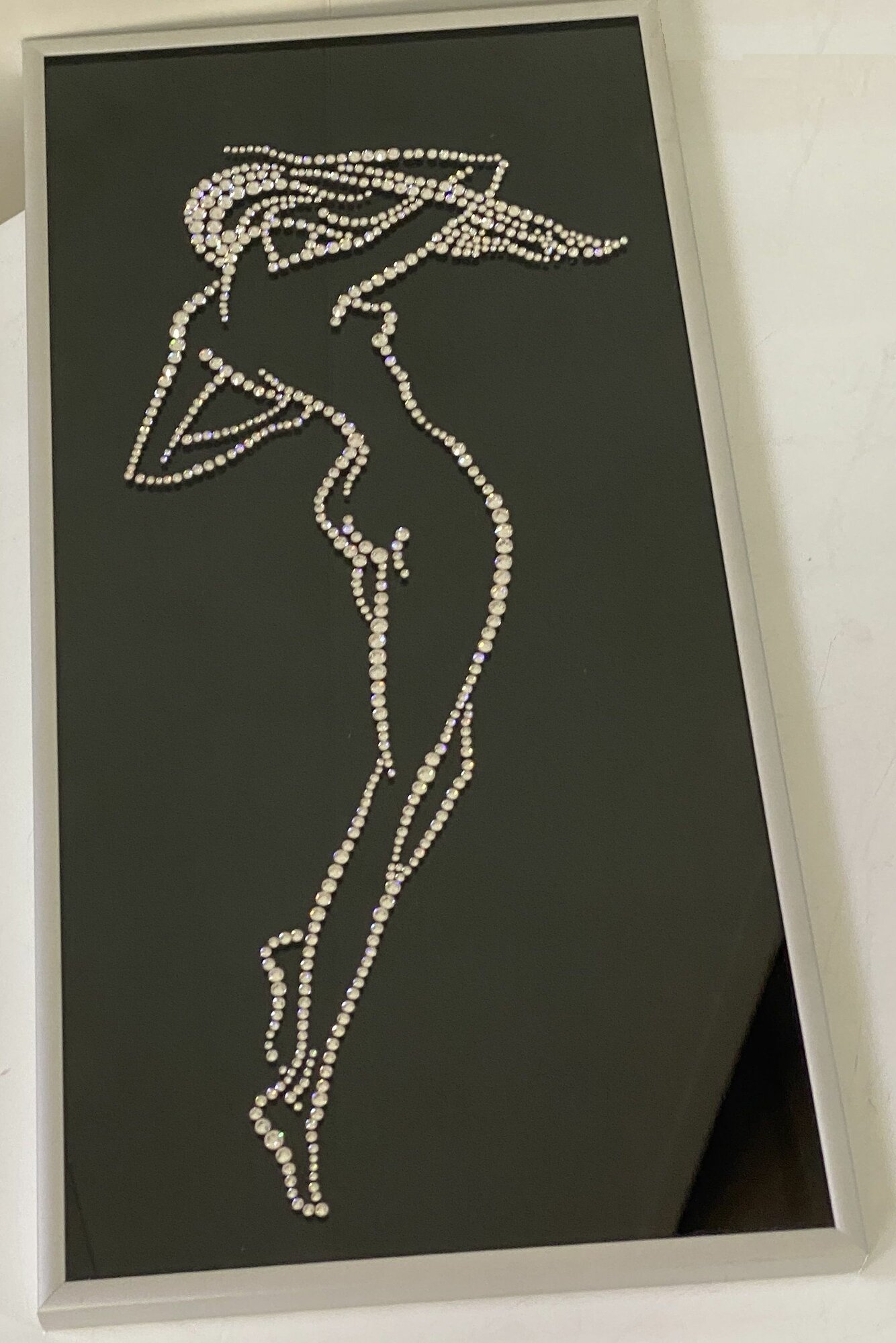 Картина "Женский силуэт. Желанная" из кристаллов Сваровски, 20*40см