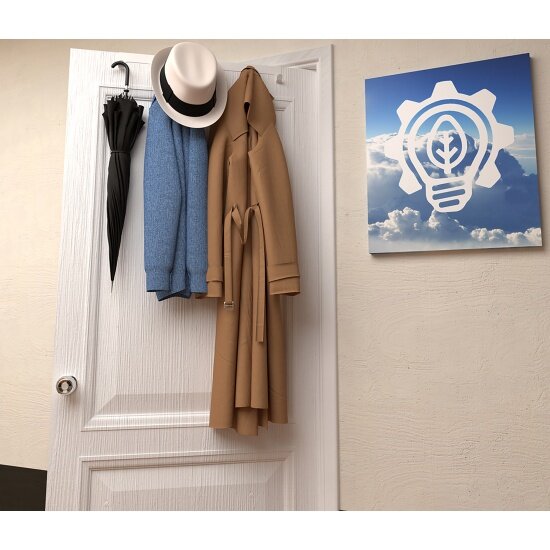 Держатель Embodiment в стиле лофт для удобного хранения одежды и вещей, крепление на дверь, белый