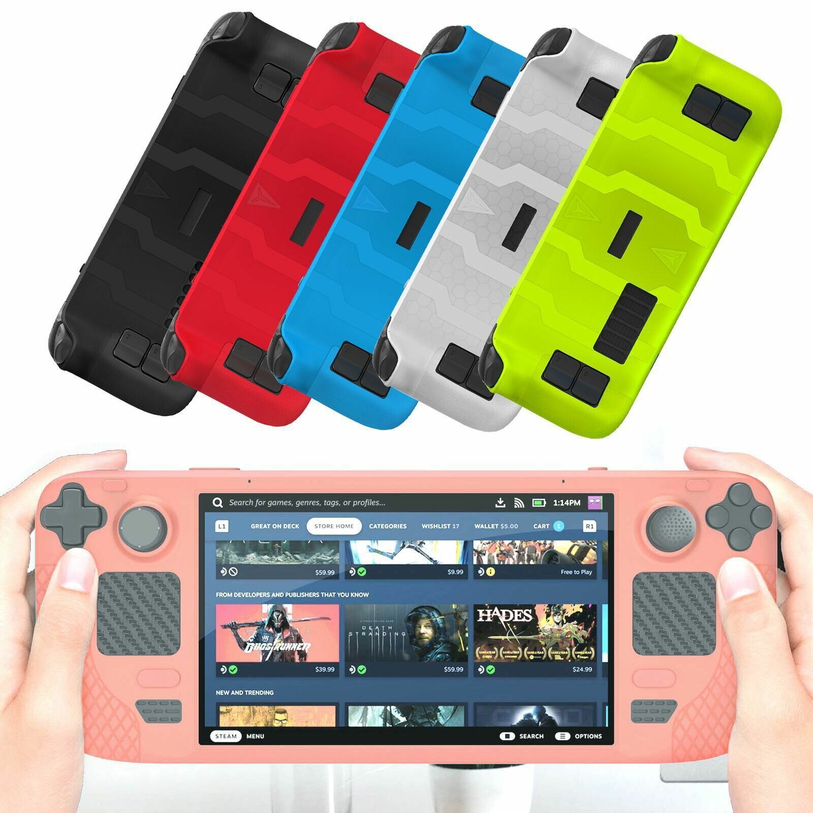 Силиконовый защитный чехол для игровой консоли Steam Deck, утолщенный и нескользящий