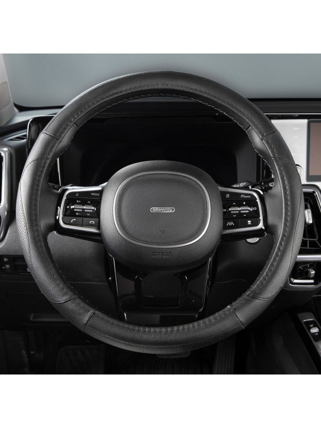 Оплётка руля Skyway Art-2 Эко кожа черный M