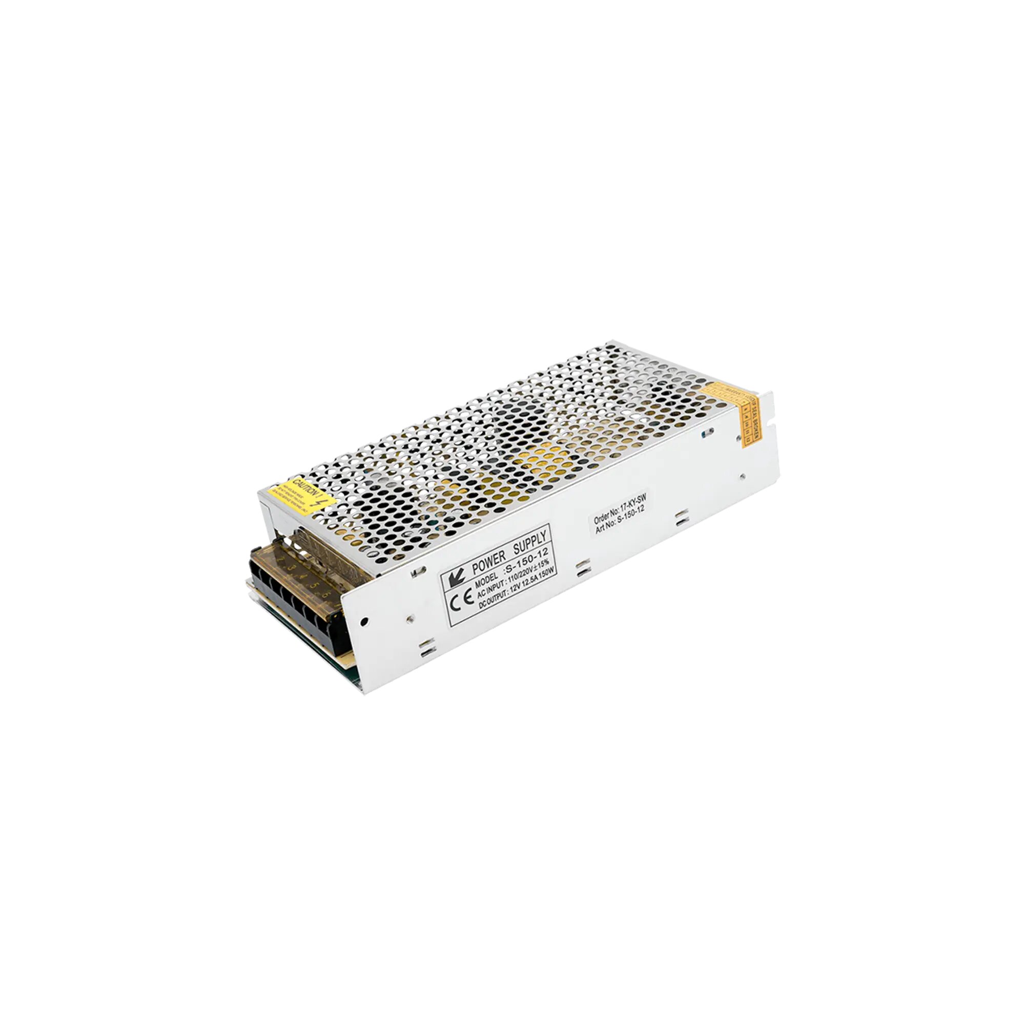 Блок питания для светодиодных лент и светильников 220/12V 150W, IP20 сетка