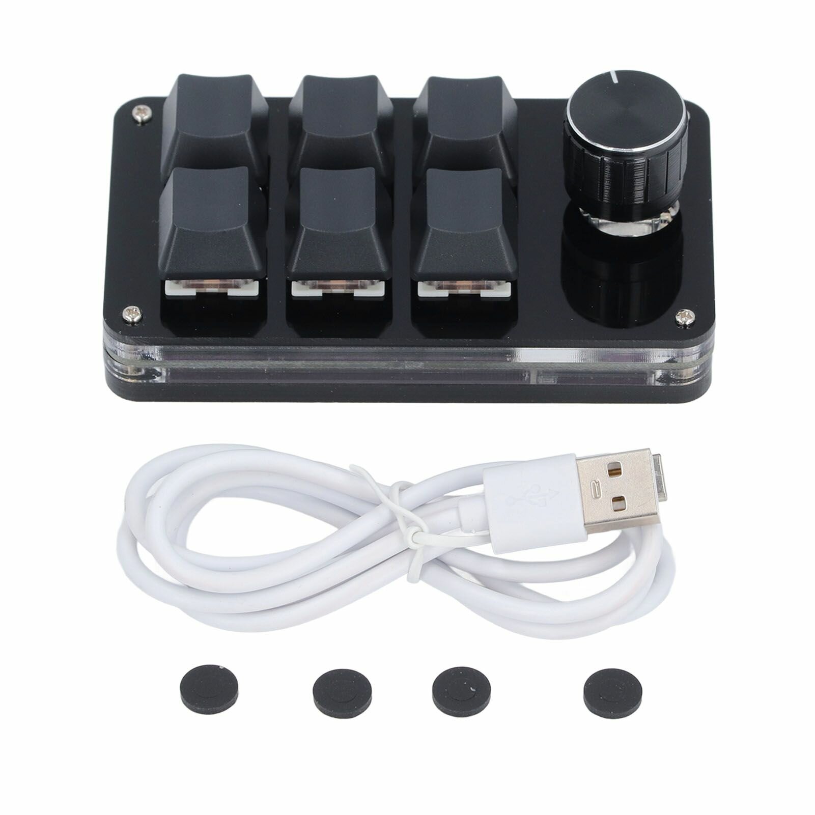 Беспроводная клавиатура с 6 клавишами, мини-компактный сверхкомпактный USB-приемник для ПК, ноутбуков, Mac и Windows