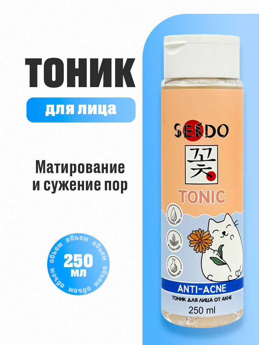 Тоник для лица Sendo очищающий, от акне Anti-acne Face Tonic 250мл