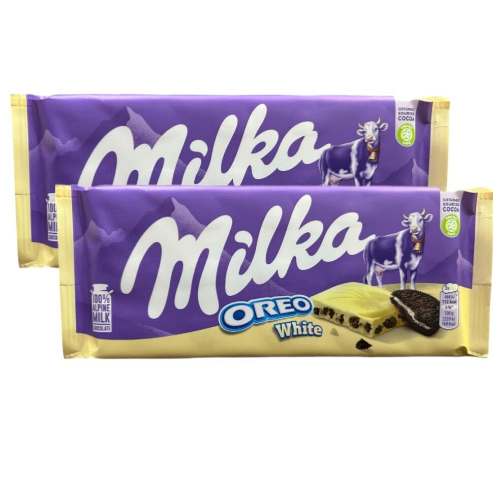 Шоколад Milka Oreo White 100 грамм 2 штуки