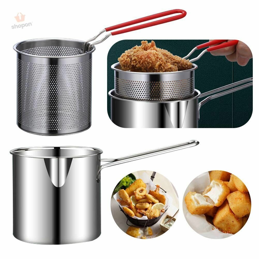 Фритюрница для картофеля фри с сетчатой корзиной для макарон
