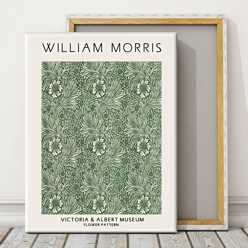 Картина на холсте 40х50 см "Моррис, цветочный узор", на стену для интерьера