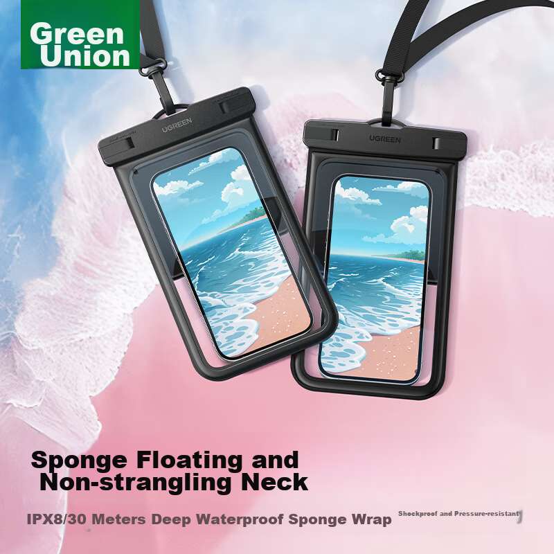 Lulian Waterproof Phone Case [Floating], Touchscreen Compatible Waterproof Pouch, Swimming And Rafting Touchscreen Compatible with Lanyard, Neck Strap, Delivery Rider Specific Rain Protection Case, Diving Sealed Bag