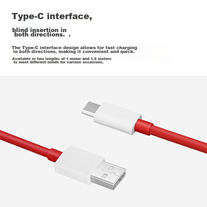 OnePlus Original USB-A to Type-C Fast Charging Data Cable, 8A, 1.5 Meters, Supports 80W Max, Compatible with OnePlus 10 Pro OPPO