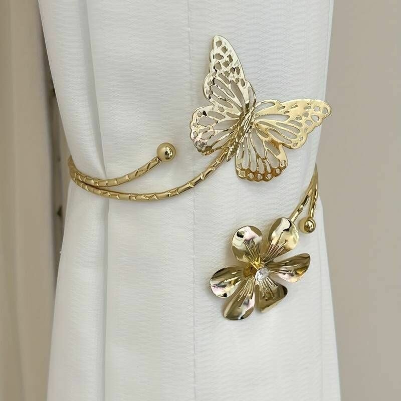 Элегантные металлические завязки для штор золотого и серебристого цвета 9,5 см, универсальные подхваты без ремней для любого интерьера