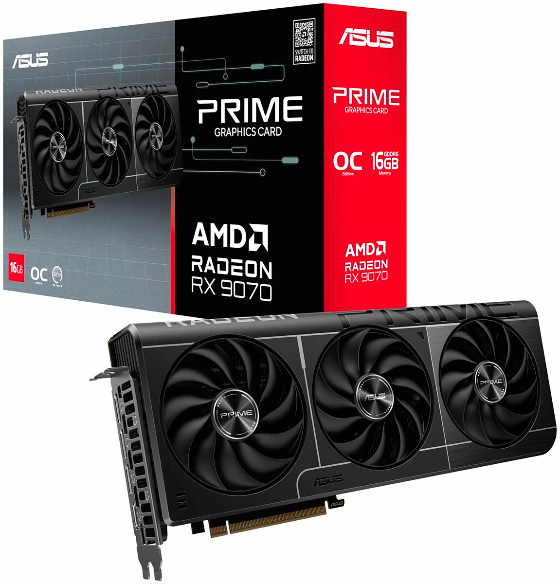 Видеокарта Asus Radeon RX 9070 OC 16Gb (PRIME-RX9070-O16G)