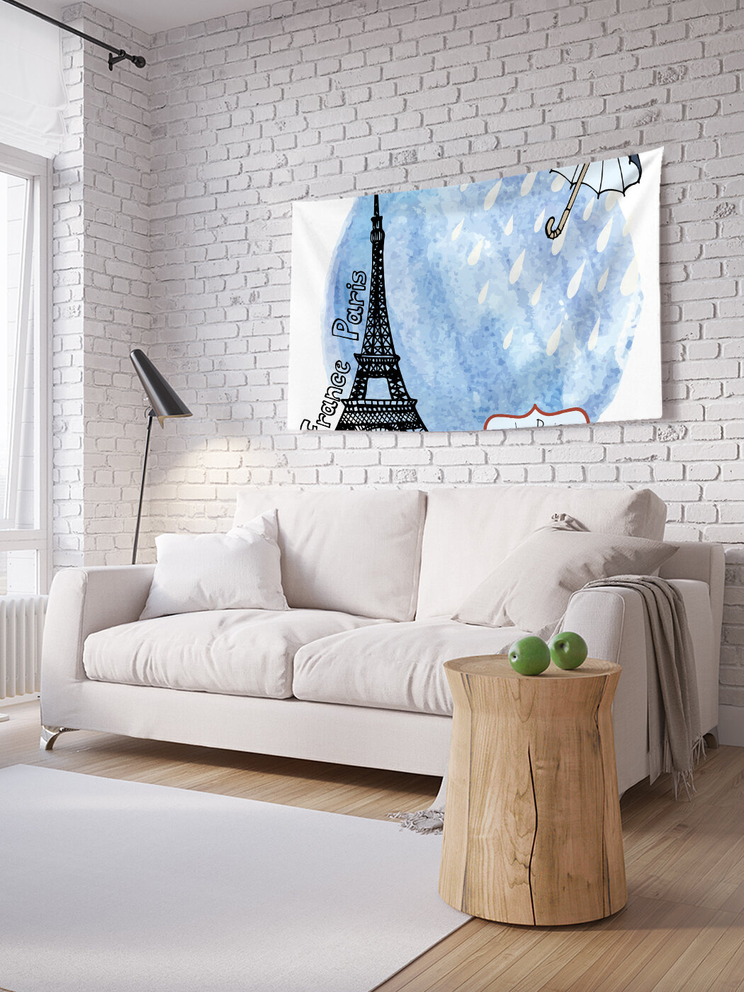 Фотопанно на стену горизонтальный постер 100х150 "Дождь в Париже", JoyArty