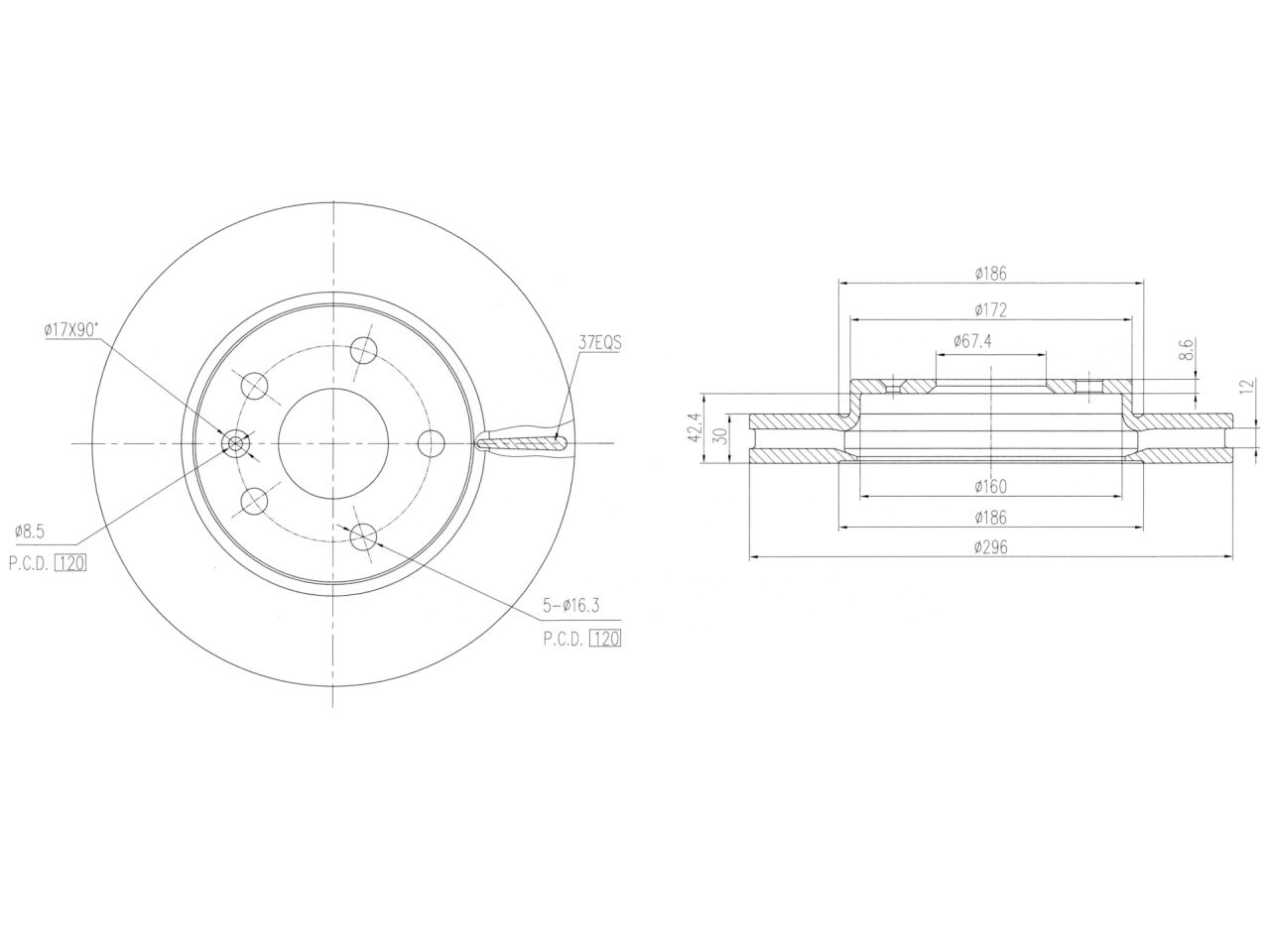 UNIO BRD-20493 (0569063 / 0569078 / 0569421) диск тормозной передний Chevrolet (Шевроле) malibu (v300)