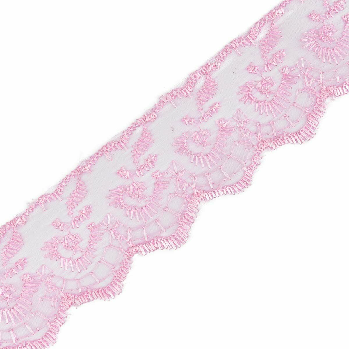 Кружево капроновое, 45 мм*9,14 м, TBS.30010, Айрис (147 розовый)
