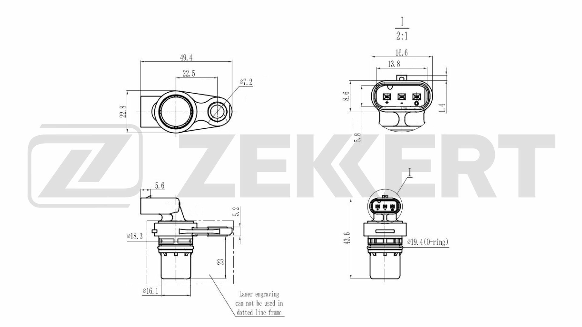 Датчик положения распредвала Jeep Patriot 08-, Compass 06-, Chrysler Sebring 07-, Dodge Caliber 06-, Journey 08-