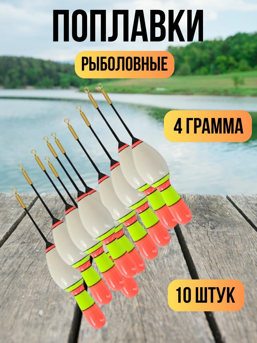 Поплавки для рыбалки 10 штук / Набор поплавков для дальнего заброса вес 4 грамма