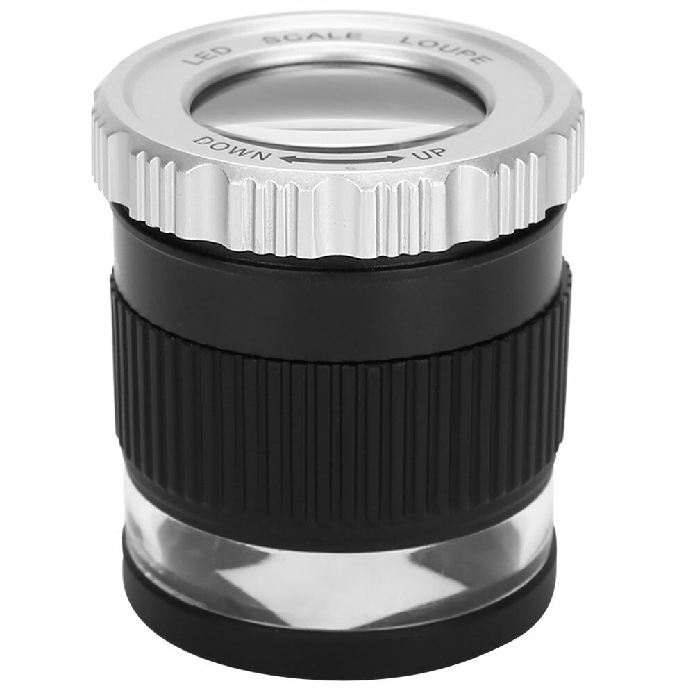 Оптическая лупа, цилиндрическая шкала, 30-кратный зум, ювелирная лупа со светодиодной подсветкой, УФ-лампа